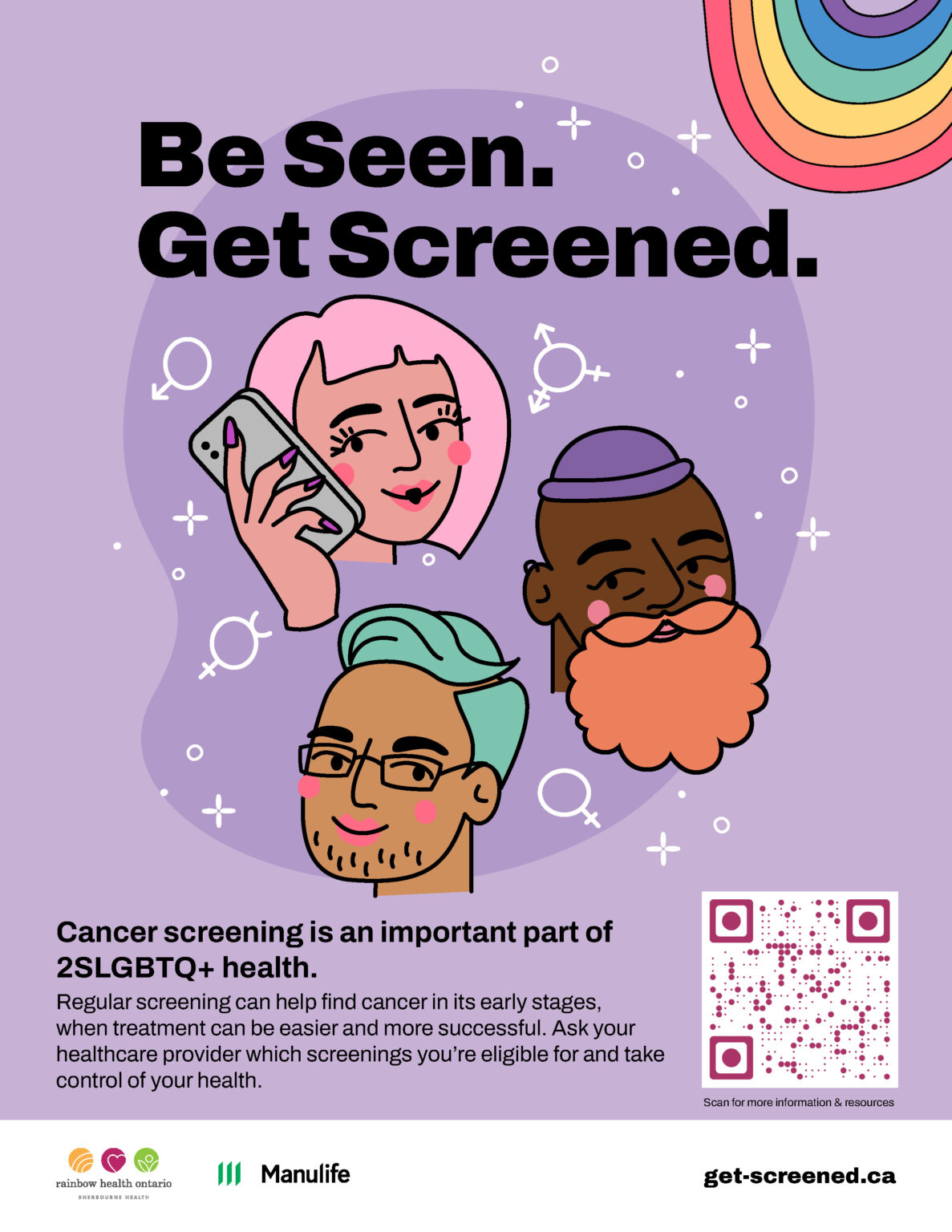 Be Seen. Get Screened. Posters | Rainbow Health Ontario